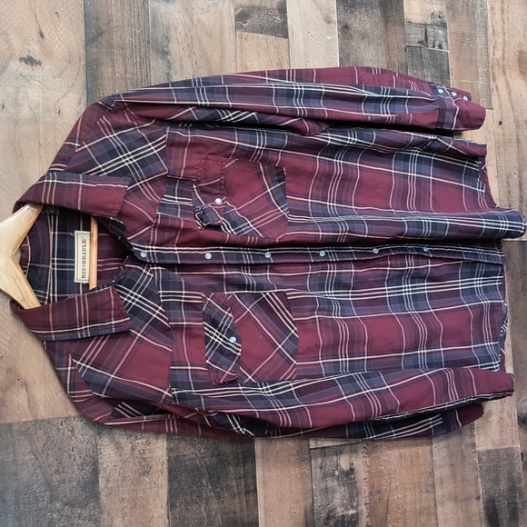 Bit & Bridle | Shirts | Vtg Bit And Bridle Western Pearl Snap Maroon ...
